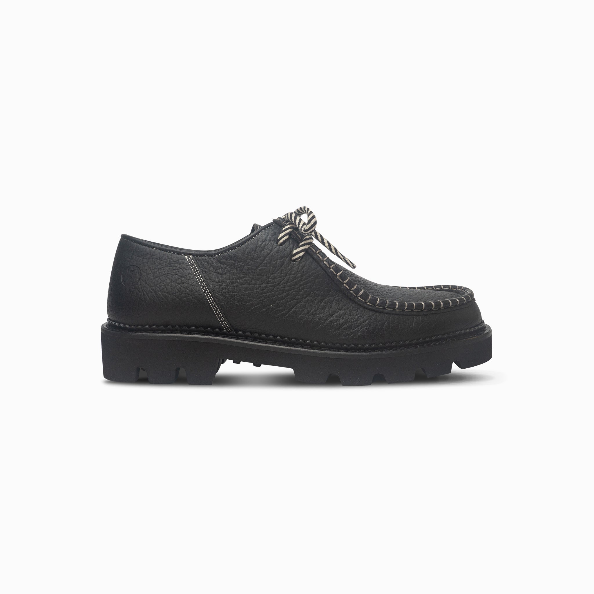 Collegium Women's Pillar Moc-toe Derby in Onyx